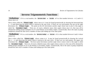 Review of Trigonometry for Calculus “Trigon” =triangle +“metry ...