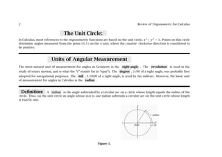 Review of Trigonometry for Calculus “Trigon” =triangle +“metry ...