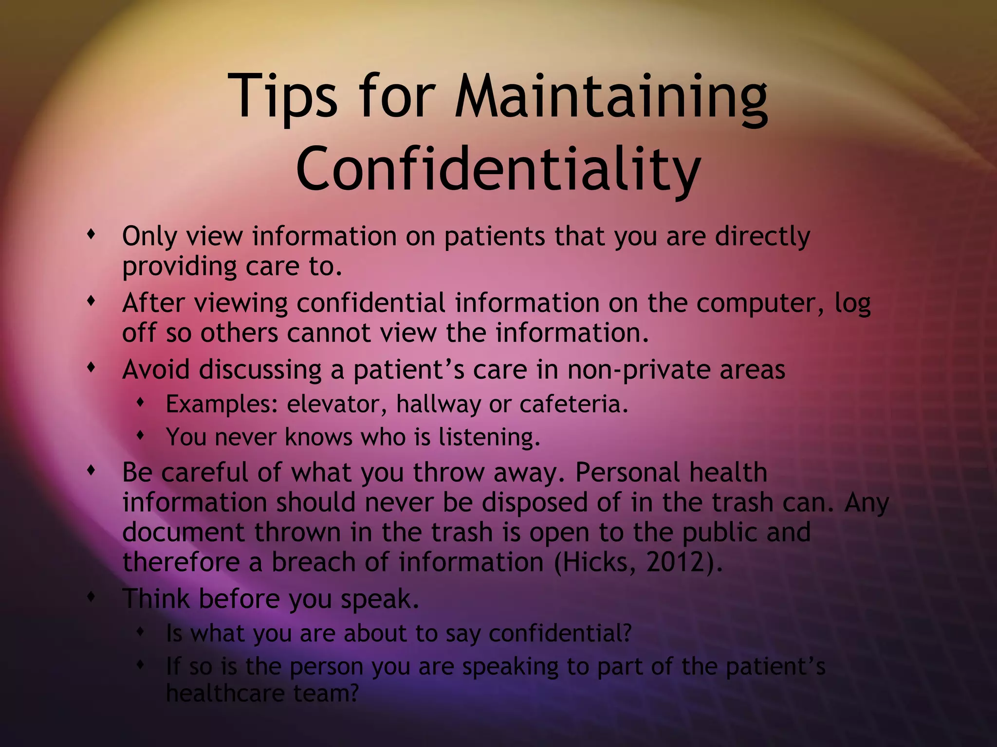 Confidentiality in Healthcare | PPT