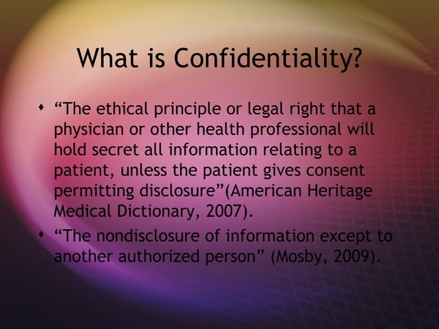 Confidentiality in Healthcare | PPT
