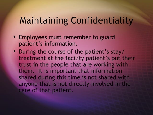 Confidentiality in Healthcare | PPT