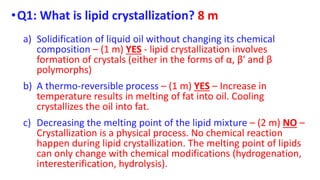 Group discussion on Fat crystallizations - Part 1 | PDF