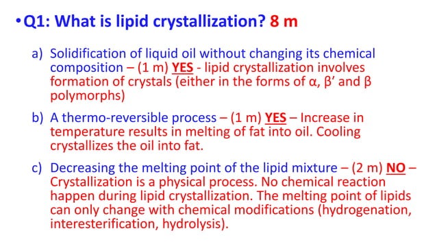 Group discussion on Fat crystallizations - Part 1 | PDF