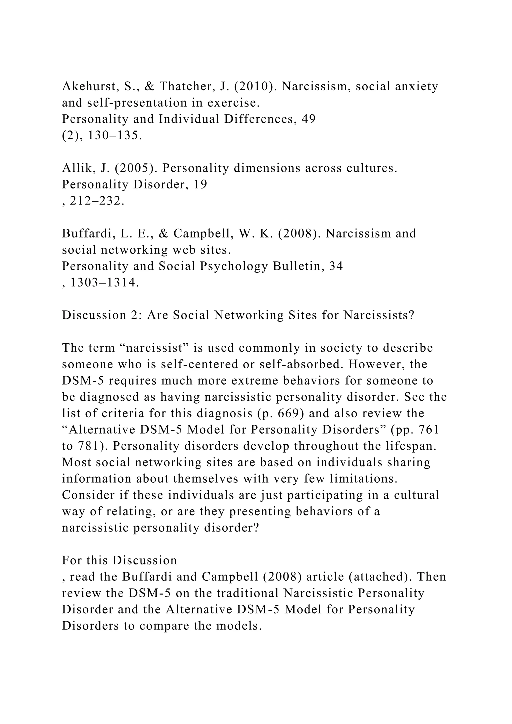 Discussion 1 Alternative Model of Personality Disorders.docx