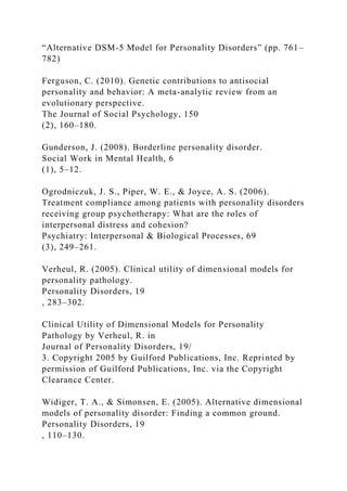 Discussion 1 Alternative Model of Personality Disorders.docx