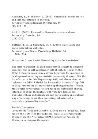 Discussion 1 Alternative Model of Personality Disorders.docx