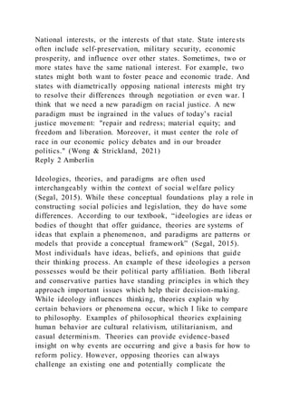 Discussion 1 What is the difference between an ideology, a the | DOCX ...