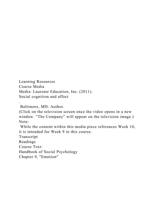 Discussion 2 - Week 9COLLAPSEEmotion and Social CognitionSoc.docx