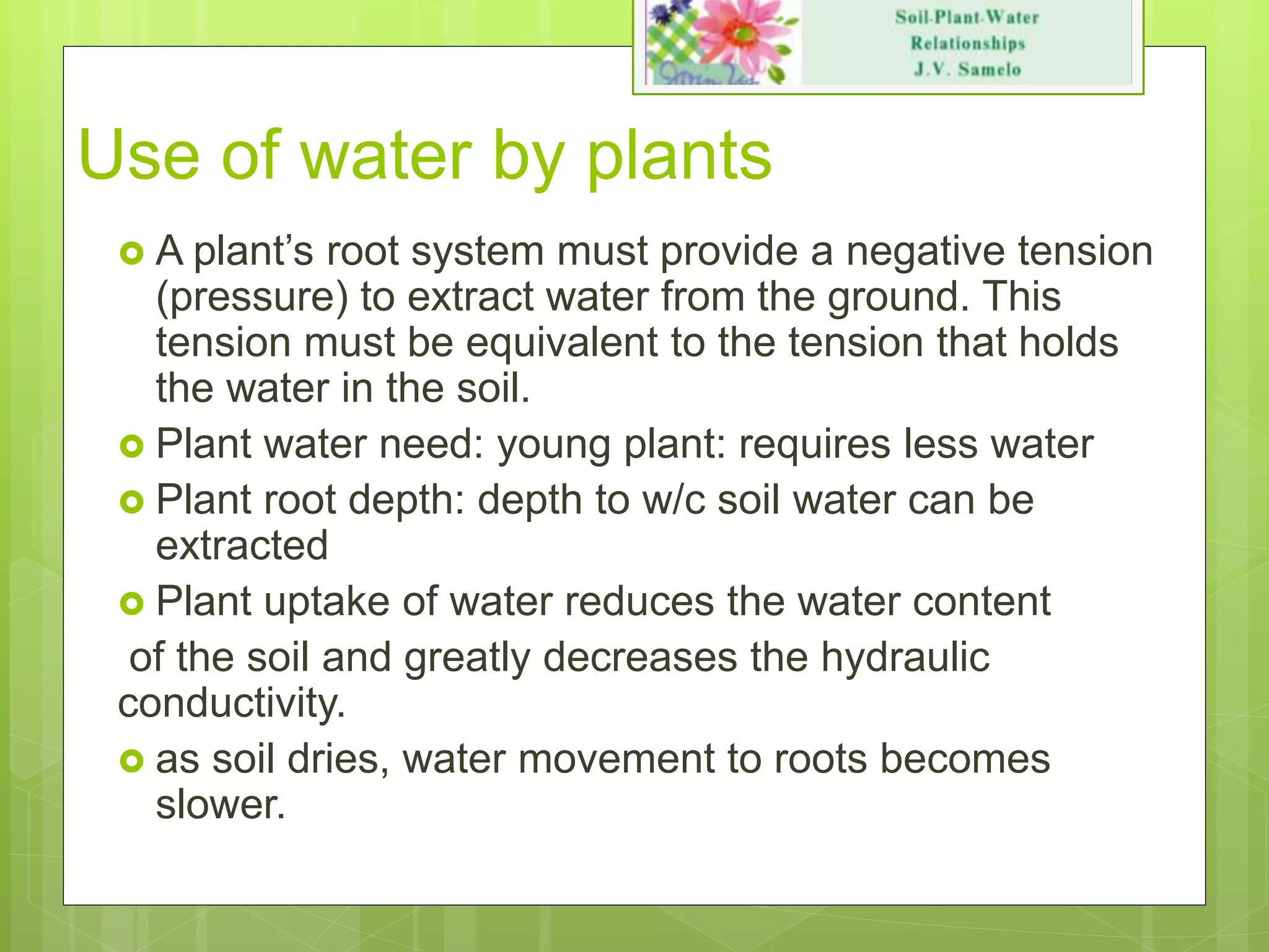 Soil- Plant- Water Relationships | PPTX