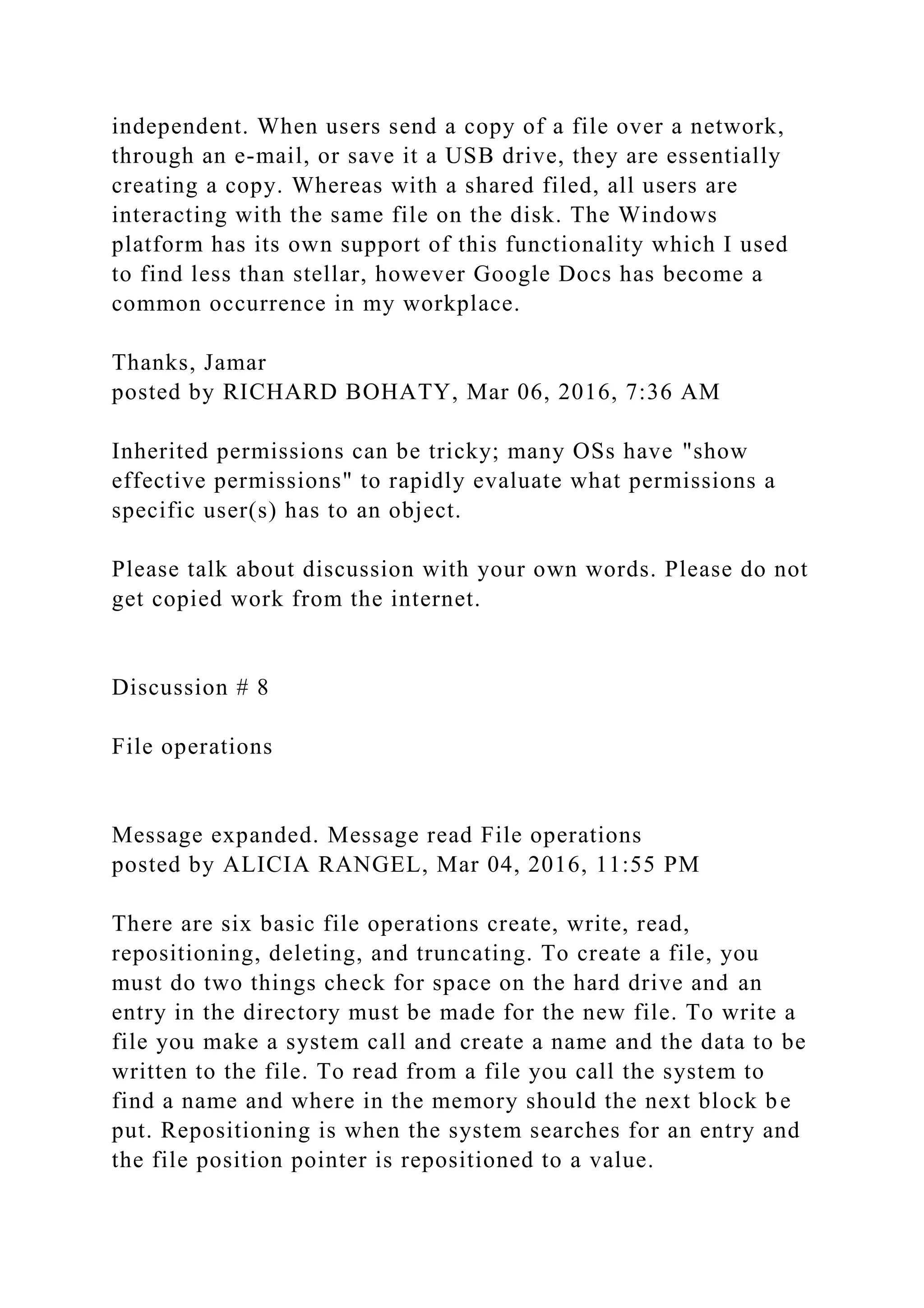 Discussion # 6RAIDMessage expanded. Message read RAIDposte.docx