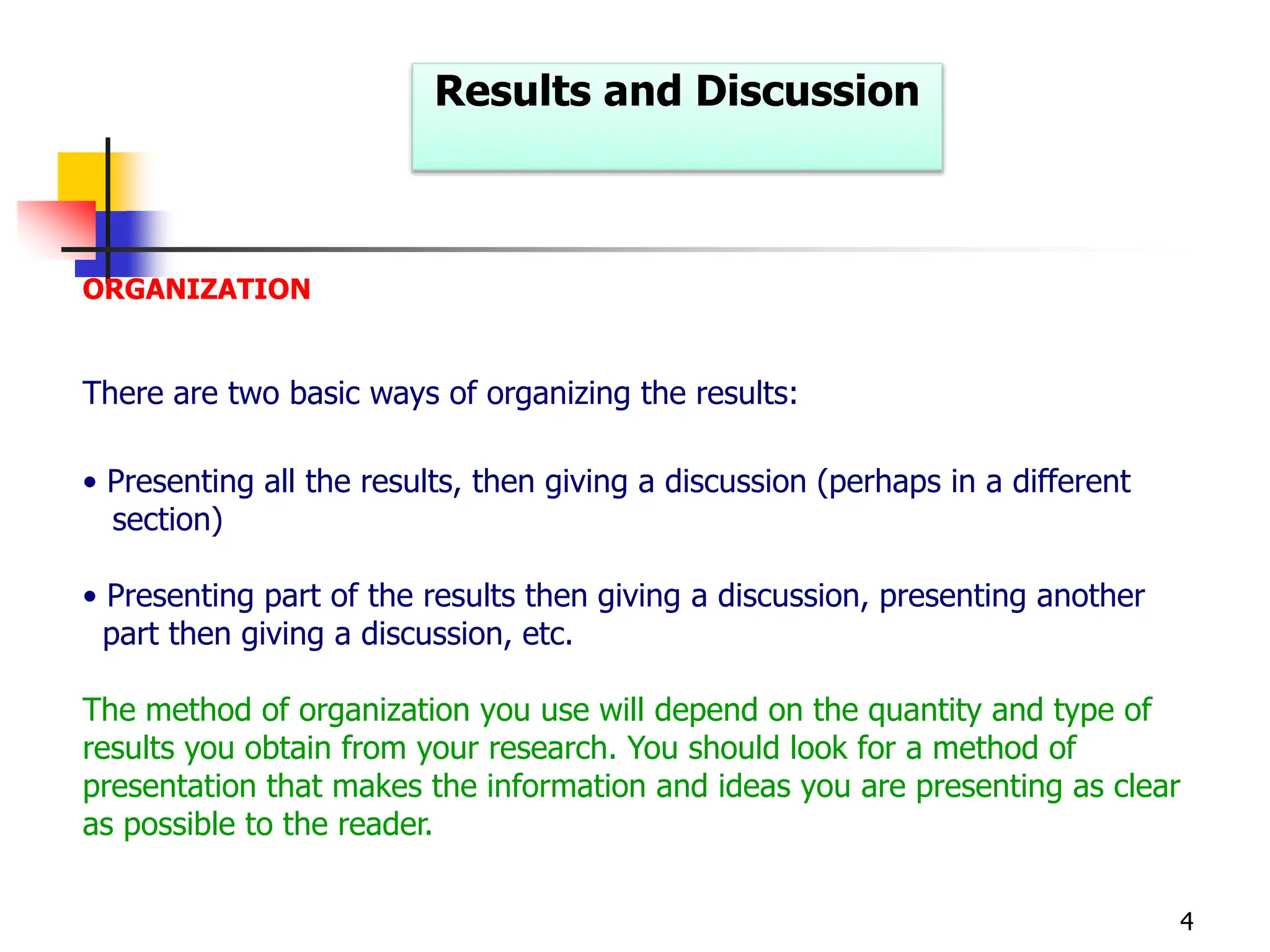 Writing a scientific paper : DISCUSSION AND CONCLUSION.ppt