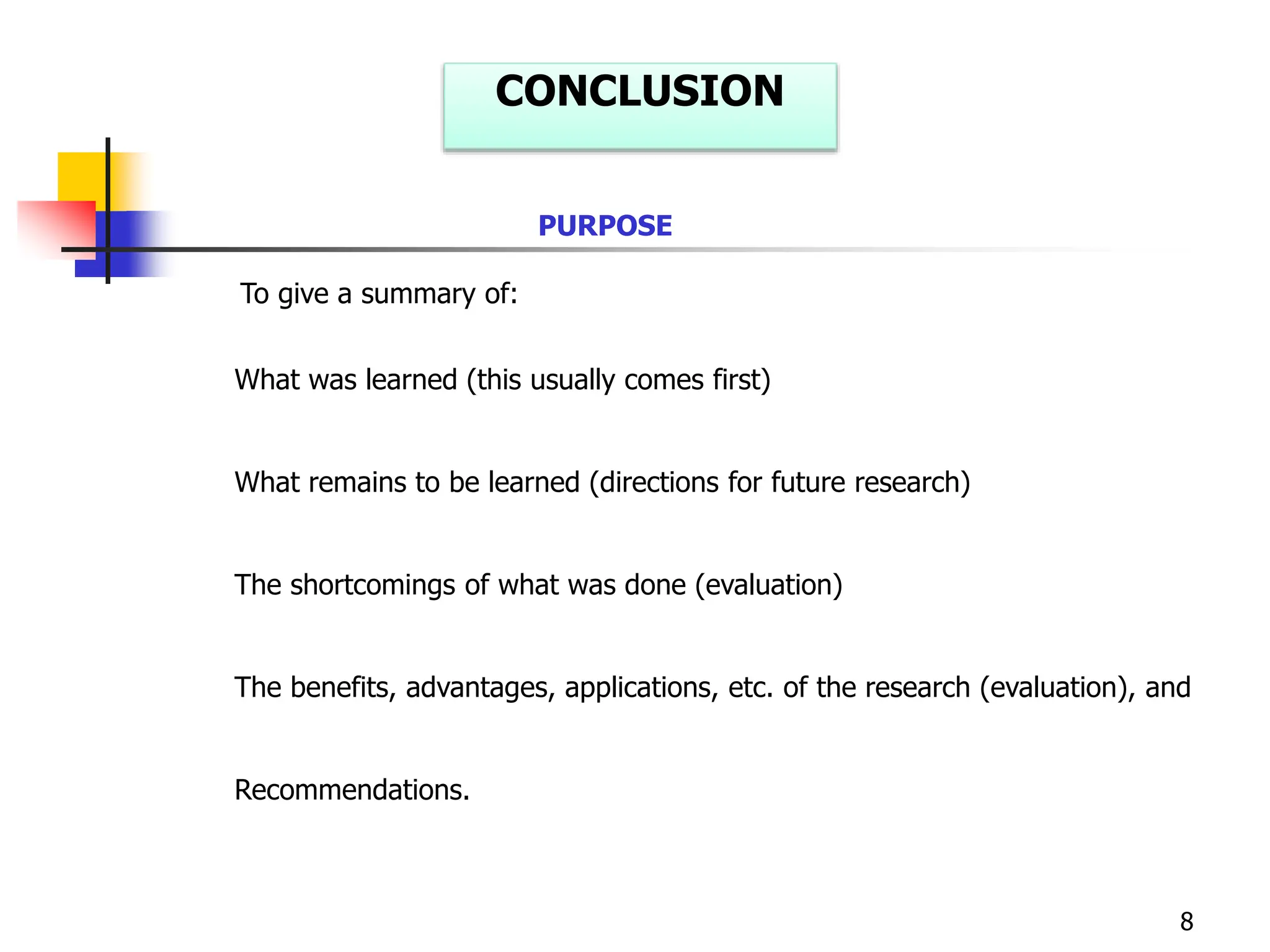 Writing a scientific paper : DISCUSSION AND CONCLUSION.ppt