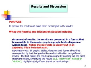Writing a scientific paper : DISCUSSION AND CONCLUSION.ppt