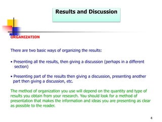 Writing a scientific paper : DISCUSSION AND CONCLUSION.ppt