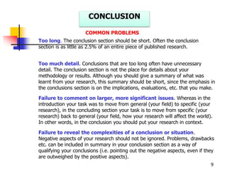 Writing a scientific paper : DISCUSSION AND CONCLUSION.ppt