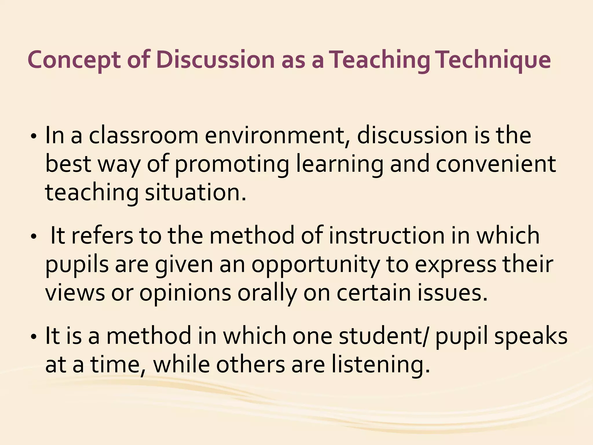 Discussion as a technique for teaching Environmental Education | PPTX