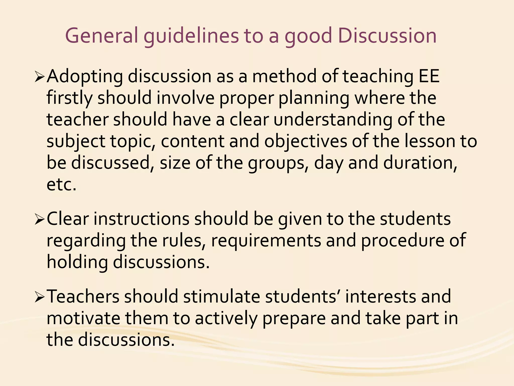 Discussion as a technique for teaching Environmental Education | PPTX