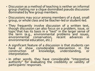 Discussion as a technique for teaching Environmental Education | PPTX