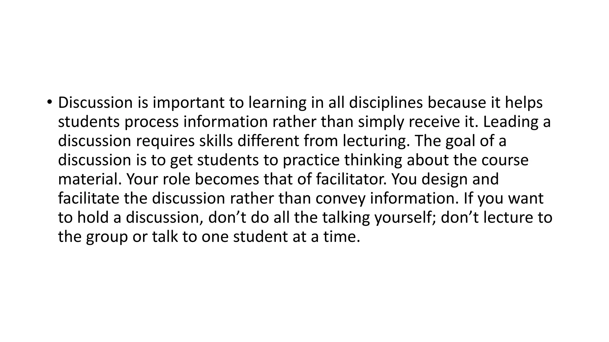 Discussion as a tool for learning | PPTX