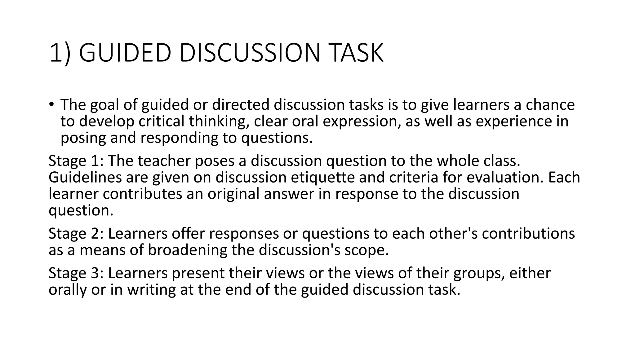Discussion as a tool for learning | PPTX