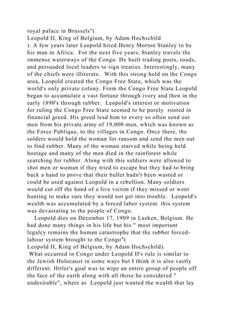 Discussion Board 1 King Leopold II and the Belgian Congo Genocide..docx