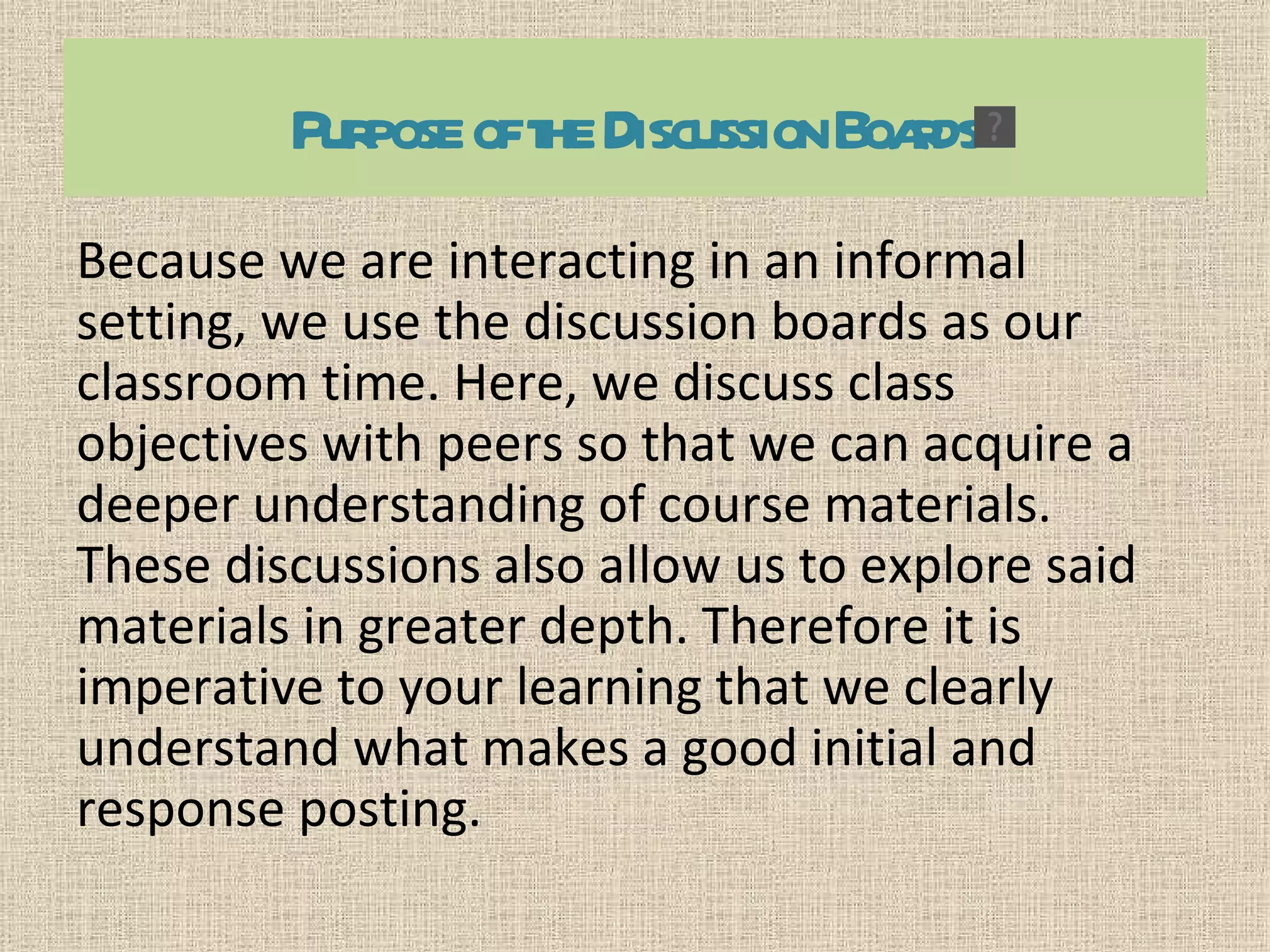 Discussion boards | PPS