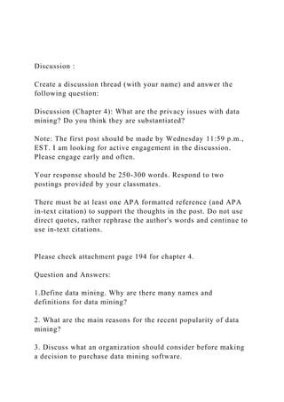 Discussion Create a discussion thread (with your name) and | PDF