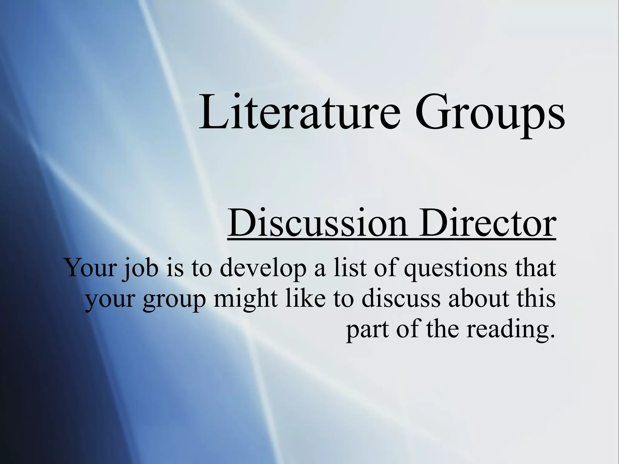 Discussion Director model | PPT