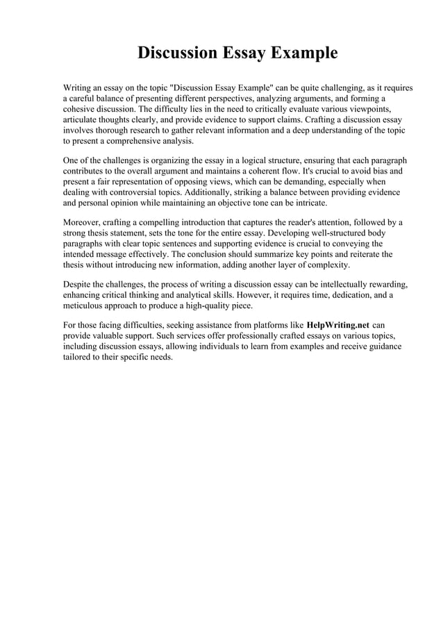 Discussion Essay Example. Gustavus Adolphus College | PDF