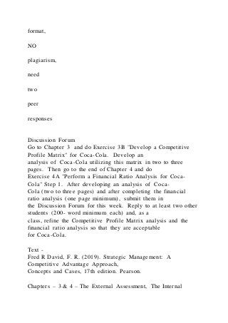 Discussion ForumGo to Chapter 3 and do Exercise 3B Develop a C | DOCX