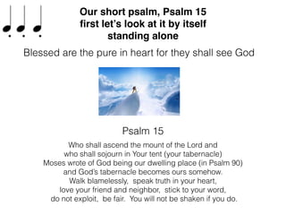 Discussion guide week 3 - Psalm 15 | PDF
