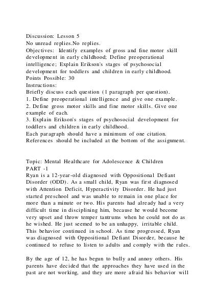 Discussion Lesson 5No unread replies.No replies.Objectives Id | PDF