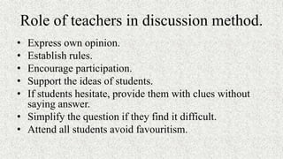 Discussion method of teaching | PPTX