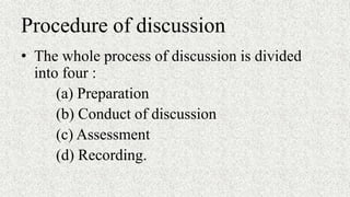 Discussion method of teaching | PPTX