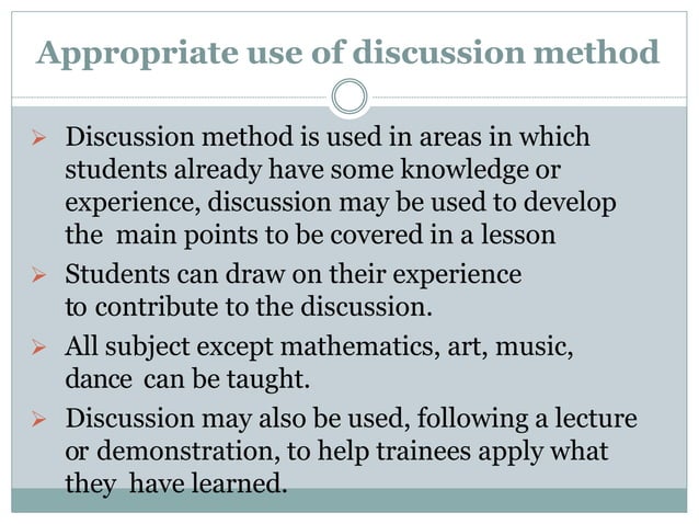 Discussion method of teaching.pptx | Educational Assessment | Education