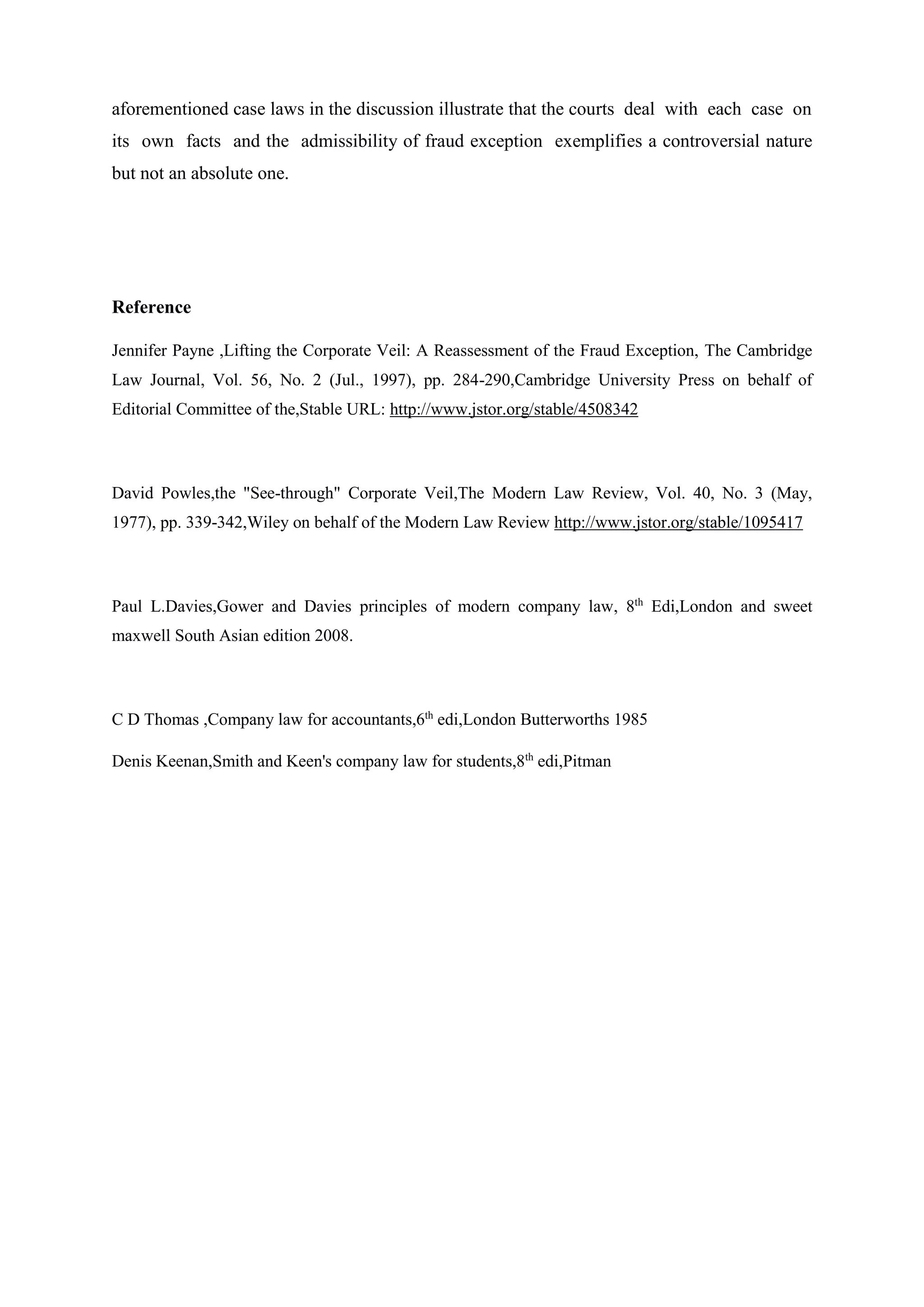 Lifting of the veil : Fraud exception | PDF | Business | Business and ...