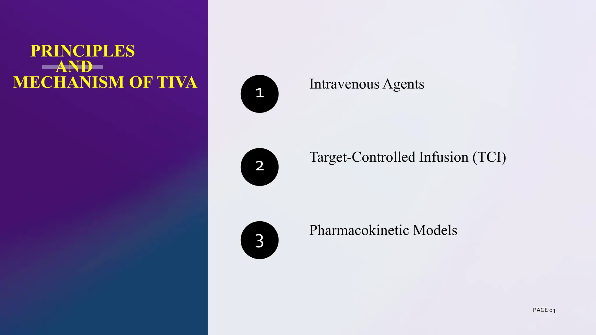 Total Intravenous Anaesthesia (TIVA) and its Example | PPTX