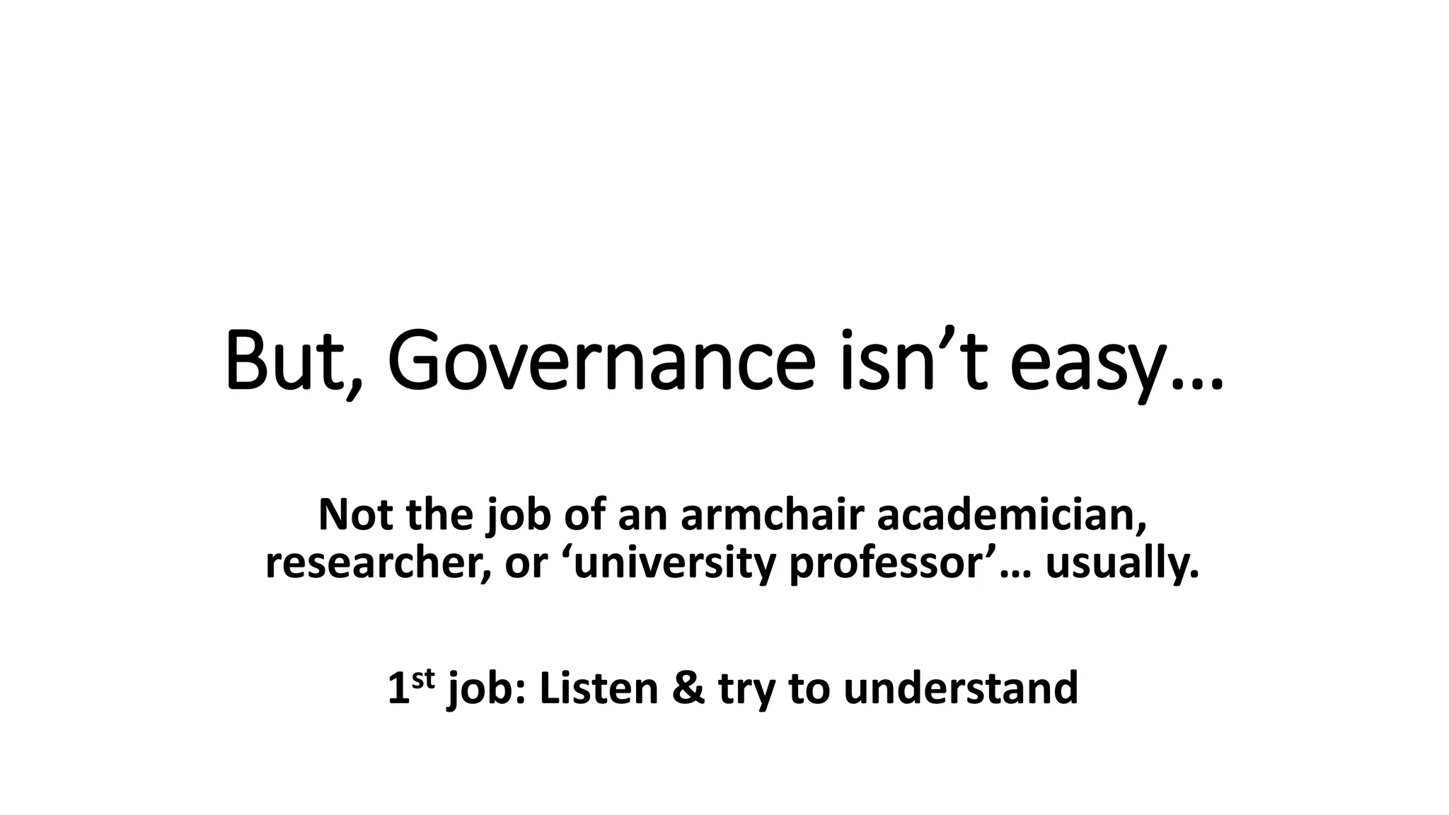 Government, Governance and Academic Governance - Why Leadership Matters ...