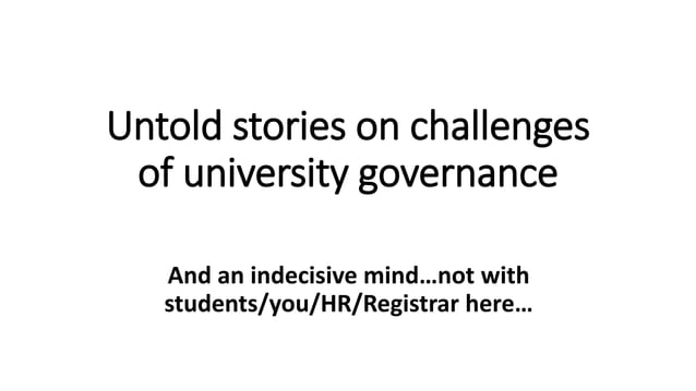 Government, Governance and Academic Governance - Why Leadership Matters ...