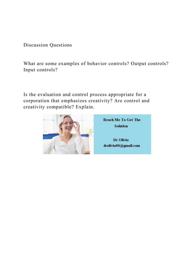 Discussion QuestionsWhat are some examples of behavior con.docx