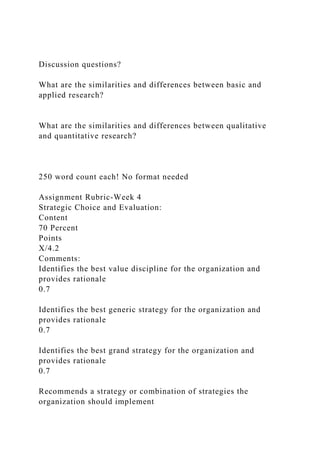 Discussion questionsWhat are the similarities and differences.docx ...