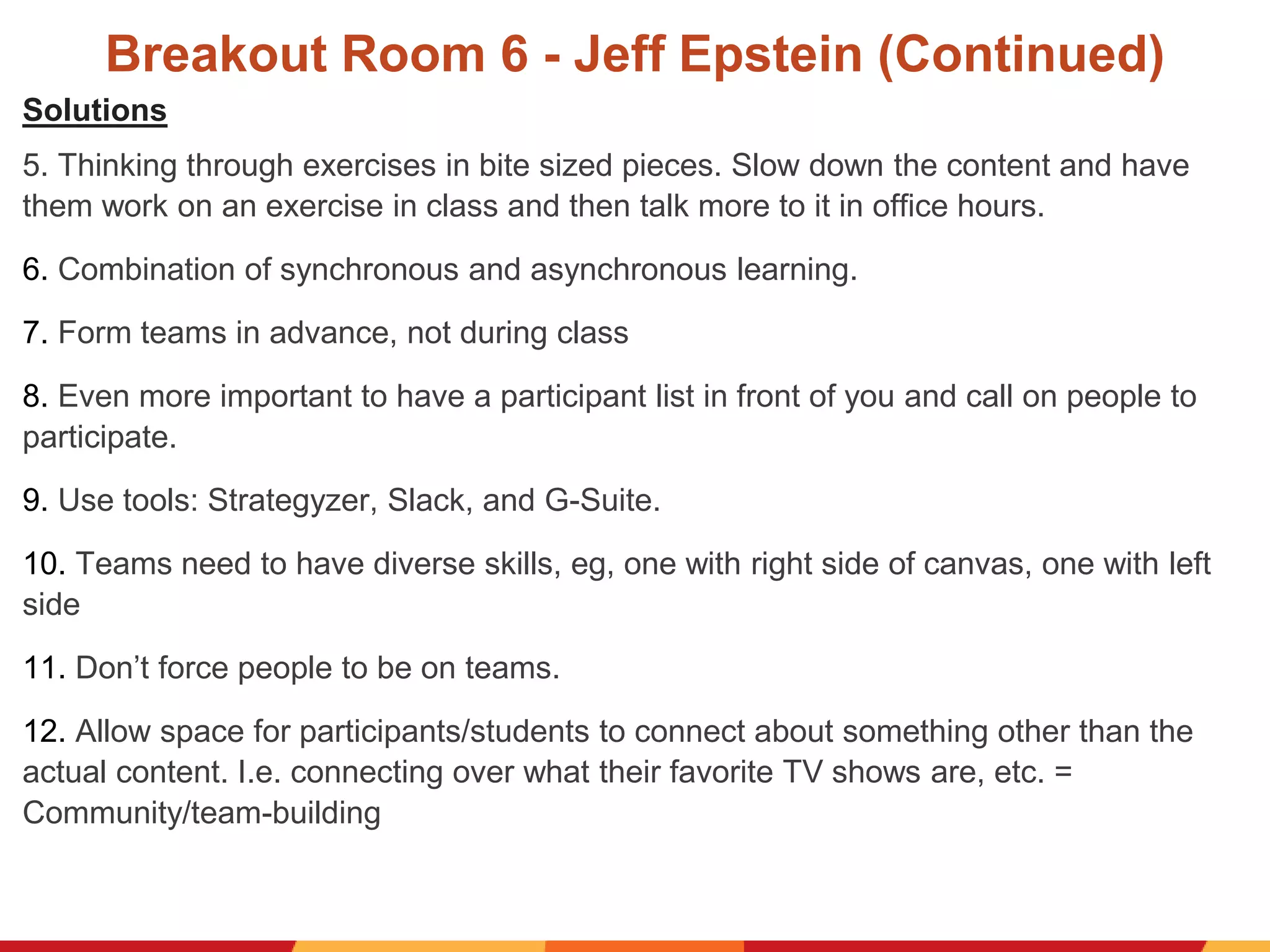 LeanEducators Summit - Breakout Rooms | PPTX