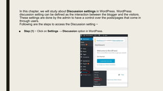 Discussion setting , media setting 04 (wp) | PPTX