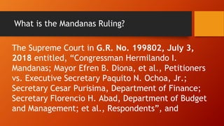 DISCUSSIONS ON THE MANDANAS RULING ppt 2021.pptx