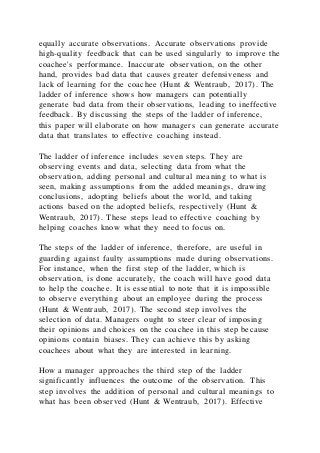 Discussion The Role of Observation in CoachingYou probably have | DOCX