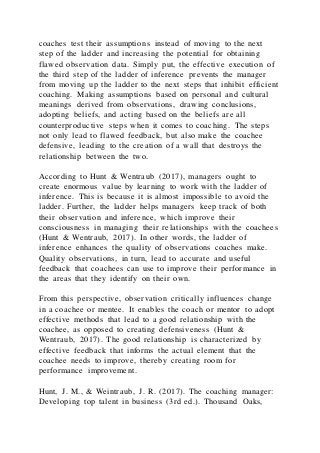 Discussion The Role of Observation in CoachingYou probably have | DOCX