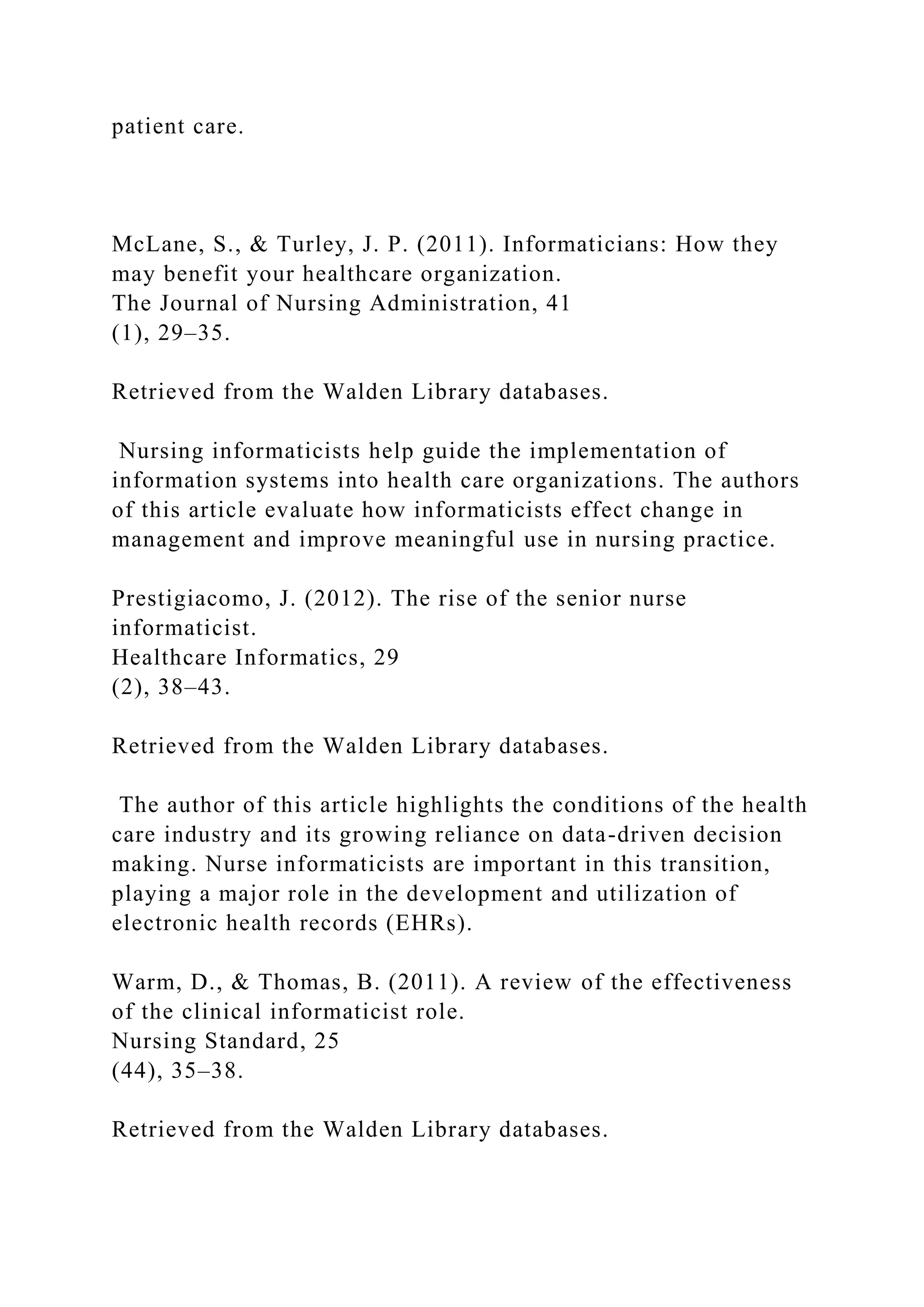 Discussion The Systems Development Life Cycle and the Nurse Infor.docx