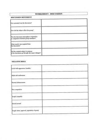 Discussion worksheet | PDF