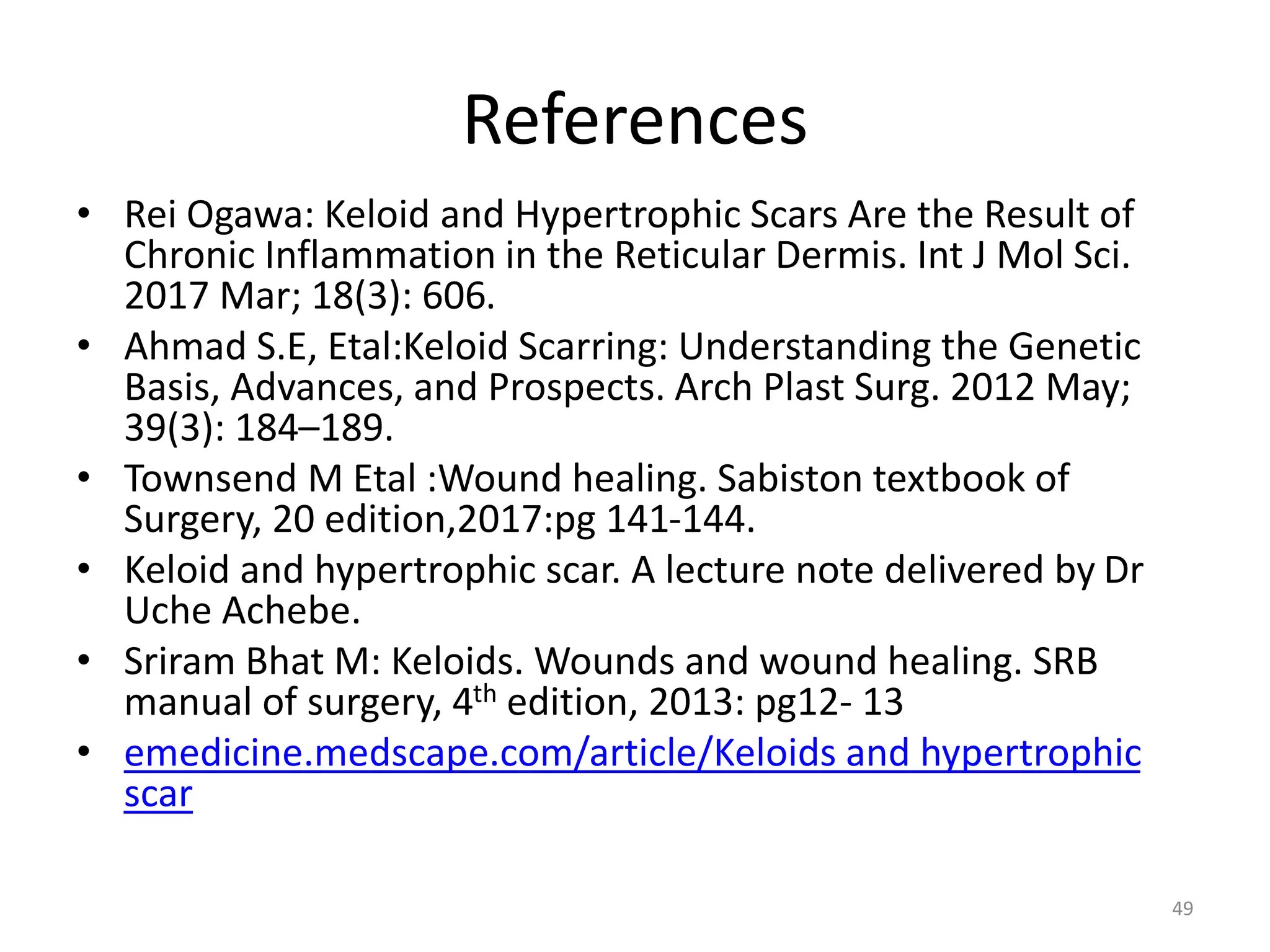 Discuss keloid and hypertrophic scars | PDF