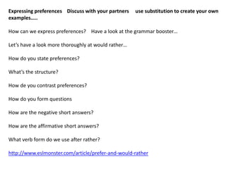 Discuss preferences for movie genres | PPTX